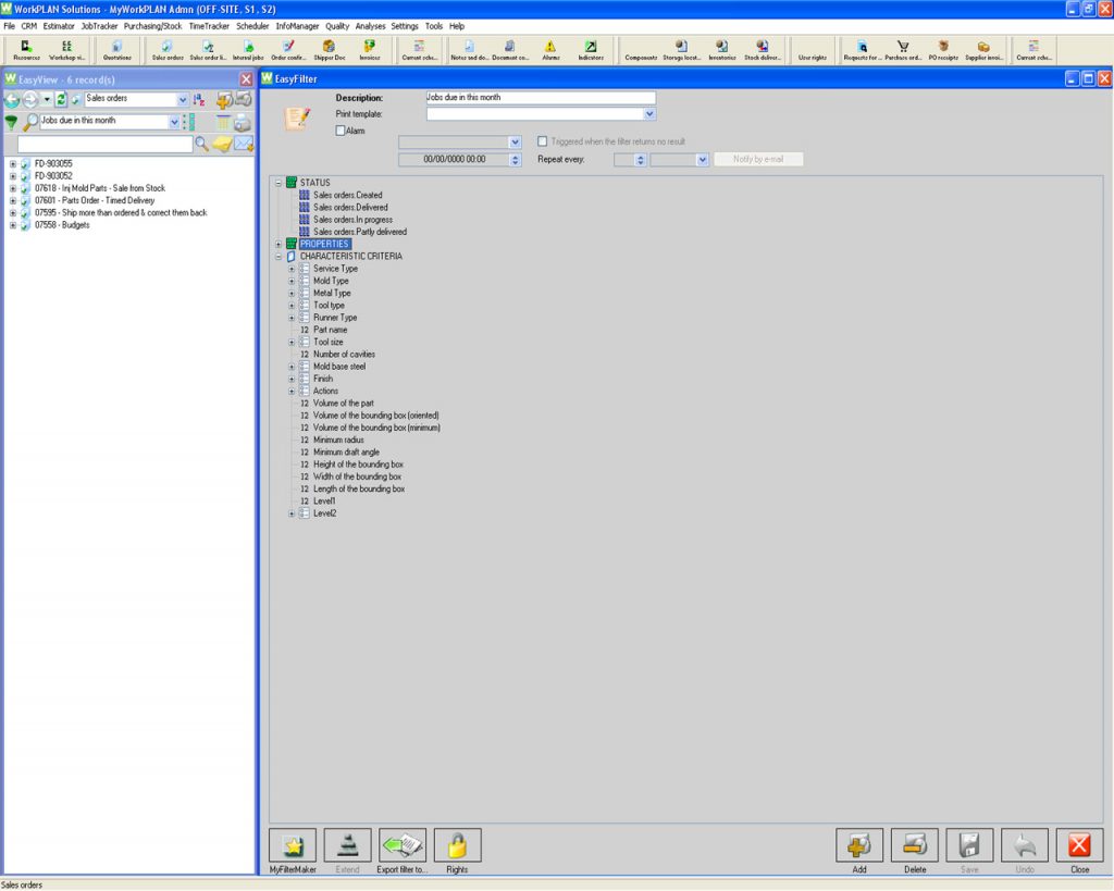 Workplan - Características - camconnection